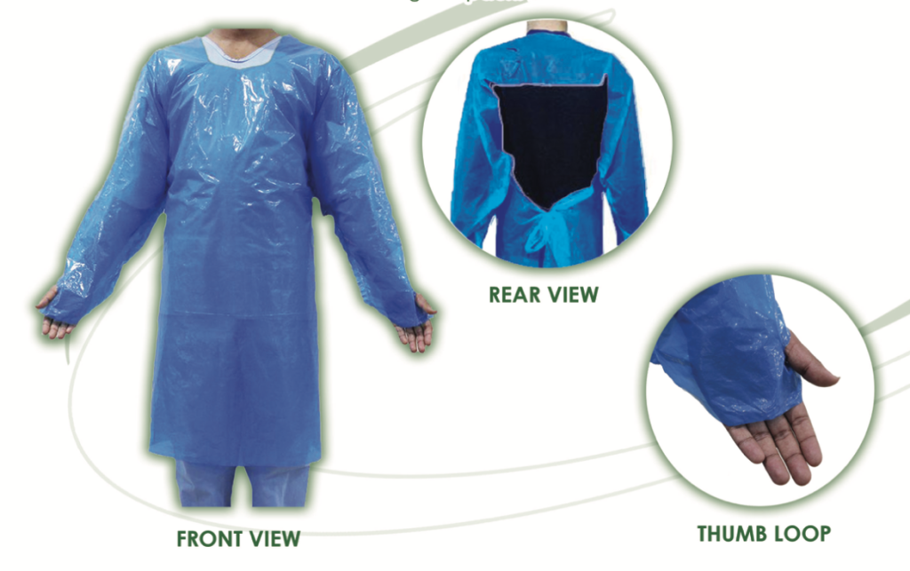 Plastic Protective Gown (Blue) – Fast Aid Medical – First Aid Kit Malaysia